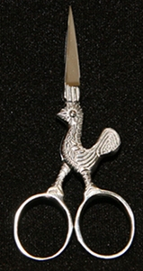 rooster embroidery scissors