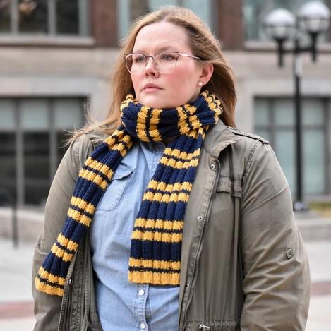 Basic Striped Scarf Kit (Maize & Blue) – Spun