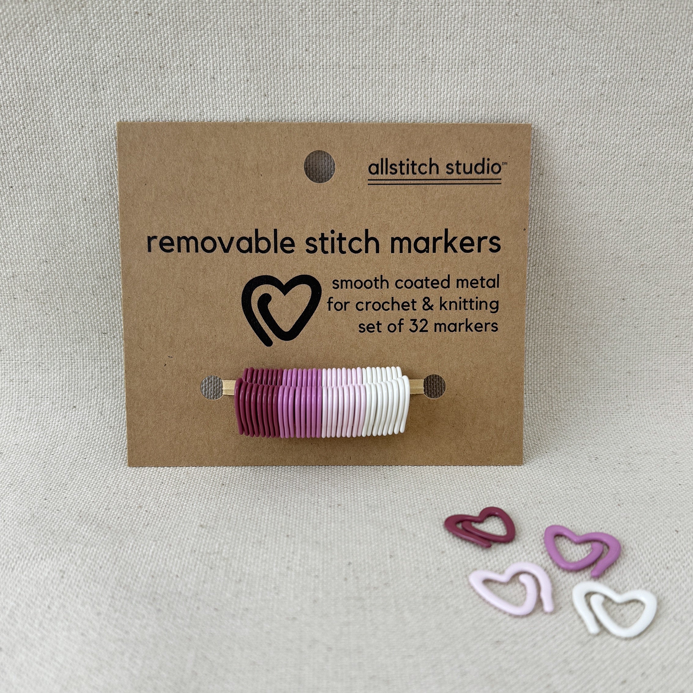 Heart Stitch Markers (Crochet) – Spun