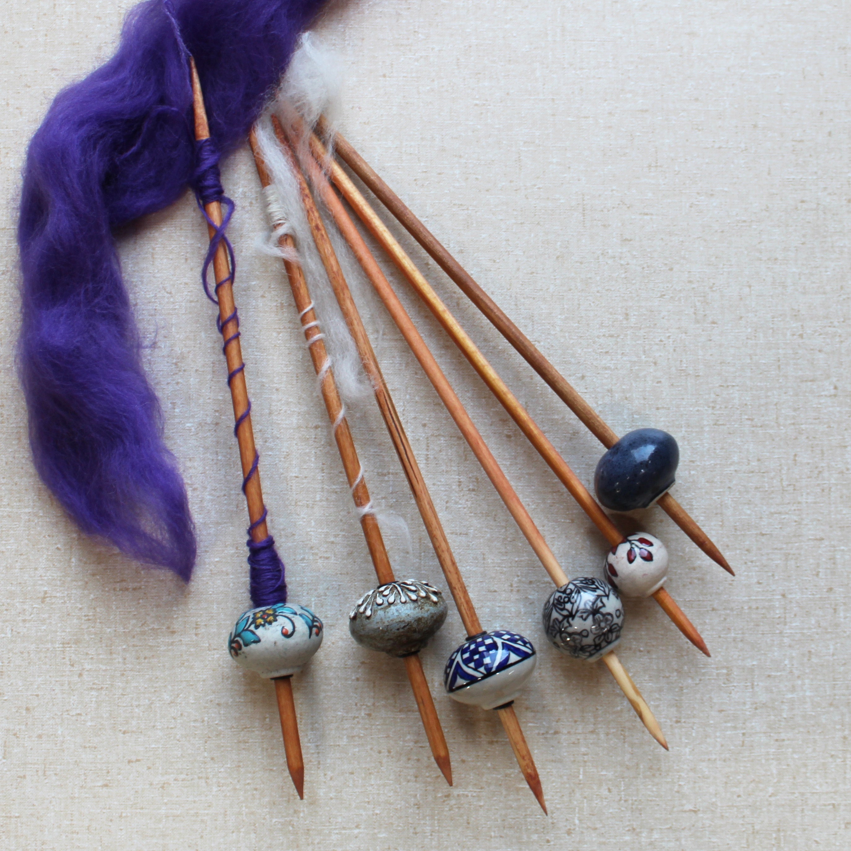 Support Spindle with Ceramic Whorl – Spun
